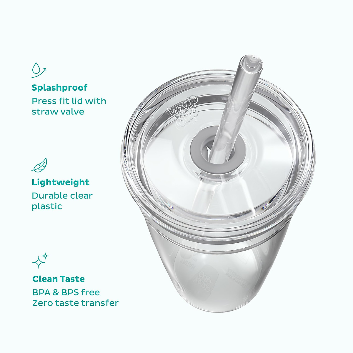 KeepCup Cold Cup - Clear Ice Coffee Tumbler with Lid and Straw - 16oz (454ml)