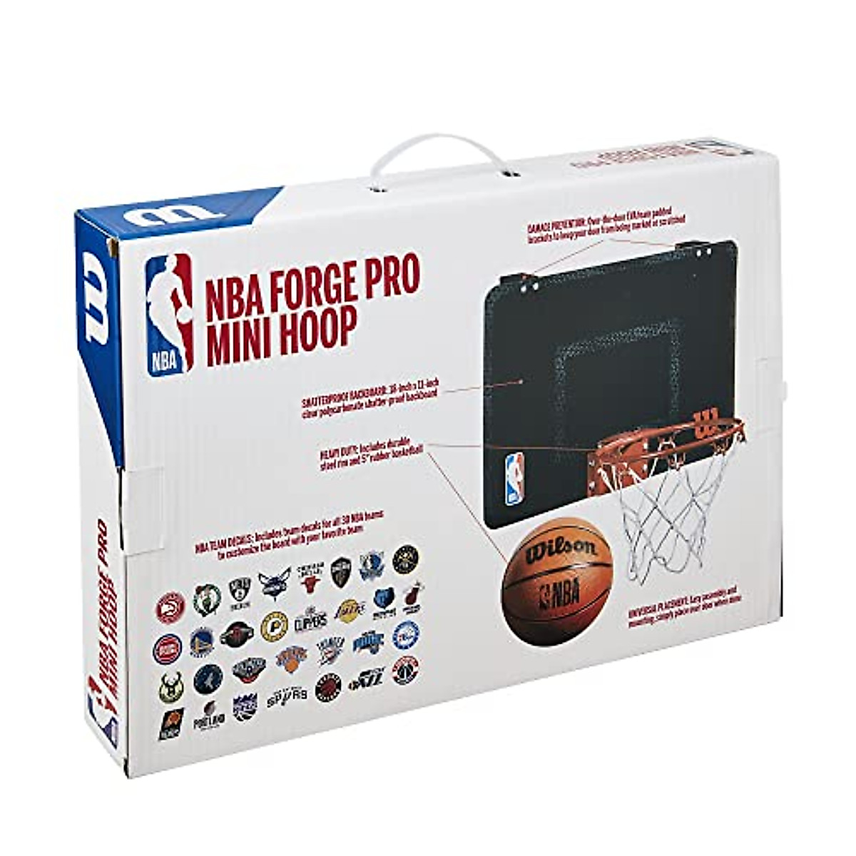 WILSON NBA Team Forge Pro Mini Basketball Hoop (+ 30 Team Stickers)