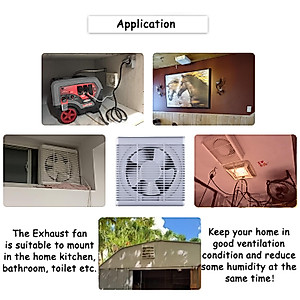 SAILFLO Exhaust Fan 6 Inch Window Exhaust Fan Bathroom Wall-Mounted 176 CFM Reversible Airflow Blades, 6" Diameter Propeller - 10"×10" Panel