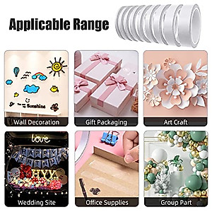 Hsxfl Double-Sided Tape for Crafts, 9 Rolls Double-Side Adhesive Tape for Card Making, Scrapbooking, DIY and Office School Supplies (Width: 8mm/ 10mm/ 12mm/ 15mm/25mm)