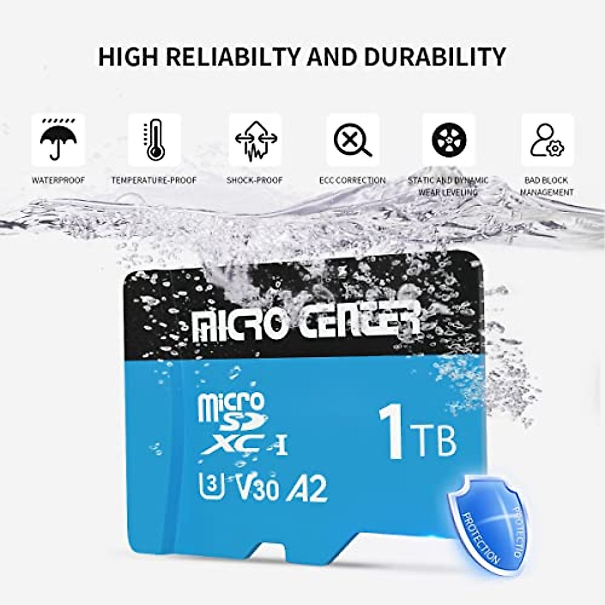 INLAND Micro Center Performance 1TB microSDXC Card, A2 Micro SD Card, UHS-I C10 U3 V30 A2 4K UHD Video Flash Memory Card with Adapter for Smartphones, Tablets, Drones and Action Cameras (1TB)