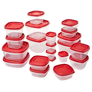 Rubbermaid Easy Find Lids Food Storage Containers, Racer Red, 42 Piece Set