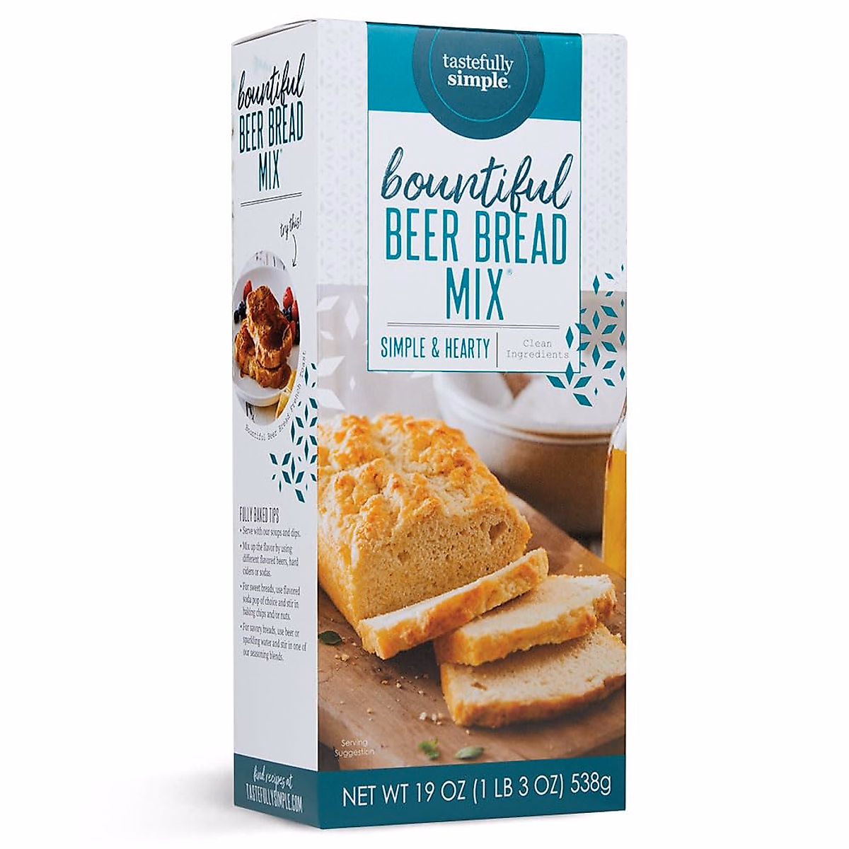 Tastefully Simple Bountiful Beer Bread Mix, 19 Ounce