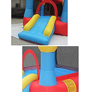 FBITE Children's Inflatable Castle,Trampoline Home Small Inflatable Slide Parent-Children's Playground Kindergarten Indoor and Outdoor Toy Playground,Colors,265 190 170Cm