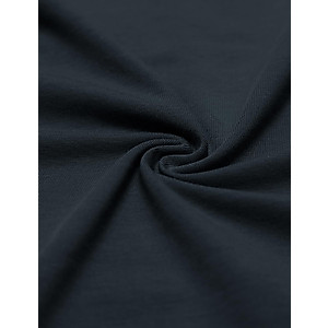 CRZ YOGA Women's Pima Cotton Short Sleeve Crop Tops High Neck Cropped Workout Shirts Yoga Athletic Casual T-Shirt True Navy Medium