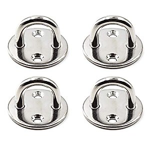 304 Stainless Steel Round Eye Pad Plate 5/16" 8mm Anchor Mount Great for Yoga Swings Hammocks/Boat Rigging/Marine Deck Hardware/Suspension Training Straps