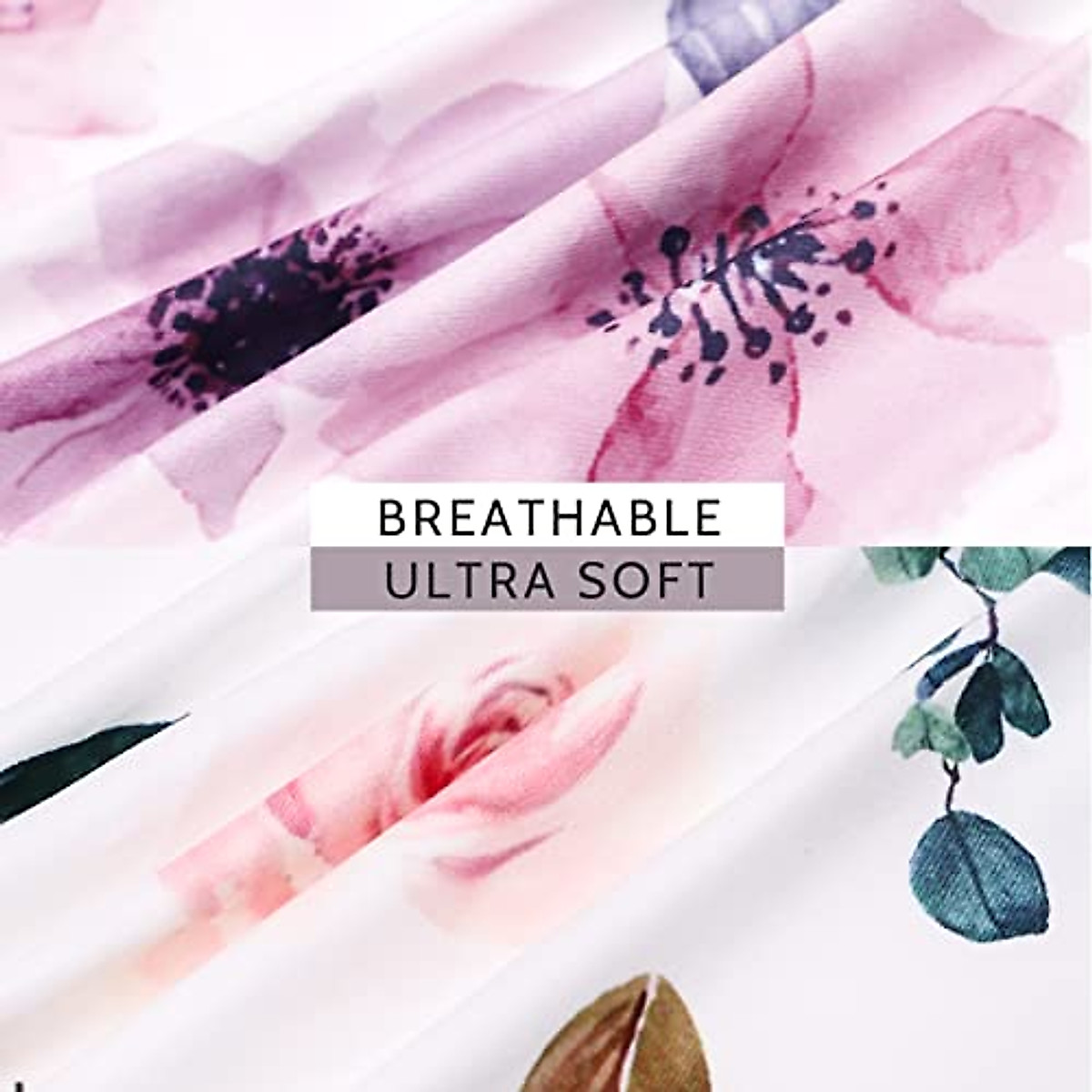 GFU Bassinet Sheets Fitted for Baby Girl, 2 Pack Soft Breathable Bedside Sleeper Sheets Set, Fit for Hourglass Oval Rectangular Bassinet Mattress Pad, Pink Purple Watercolor Floral