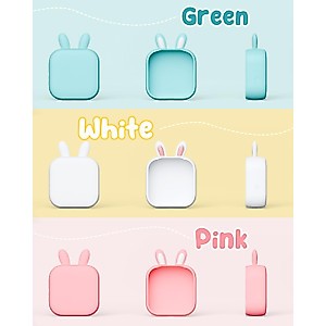 T02 Mini Sticker Printer Silicone Protective Case Bunny Ears Cover Case, Cute Design for T02 inkless Sticker Printer, Compatible with LabelCreate, Memoking, Memoqueen, Phomemo T02 Mini Printer, Green