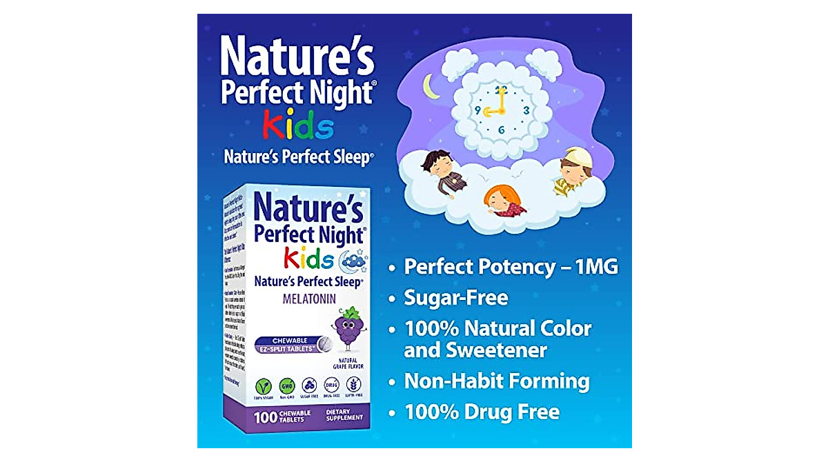 Nature's Perfect Night Kids Melatonin - 1mg Chewables