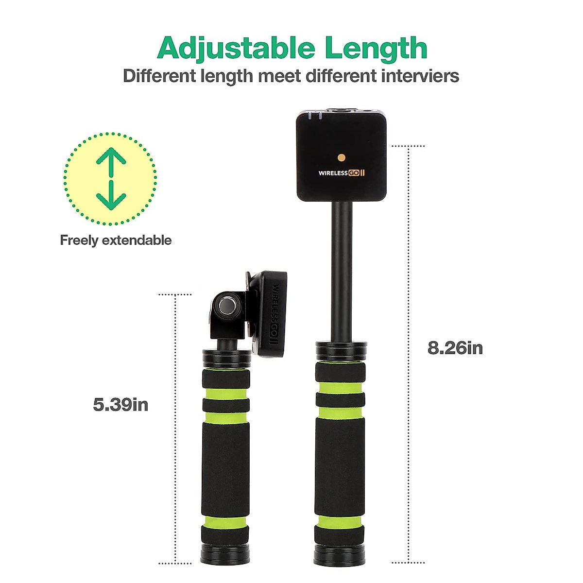 SUNMON Wireless Microphones RODE Wireless Go Handle, Wireless Go Handheld Adapter Compatible with RODE Wireless Go and Wireless Go 2, Suitable for Interviews, Hosting, and Live Streaming