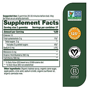 MegaFood Melatonin Gummies - Melatonin 3mg per Serving to Help Relax & Fall Asleep – Sleep Gummies for Adults - Berry Flavor, Non-GMO, Certified Vegan - 54 Gummies (27 Servings)