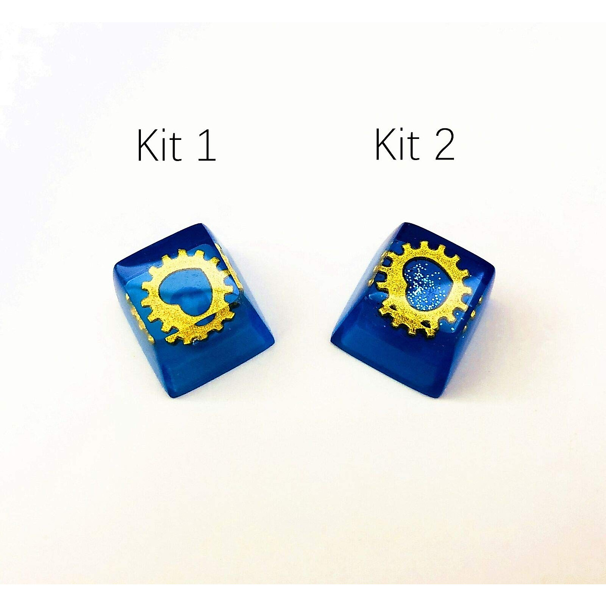 Handmade Heart of Ocean Resin R4/ESC Keycap Backlit Translucent Key Cap Switch OEM Profile for Cherry RGB MX Mechanical Gaming Keyboards (Kit 1)