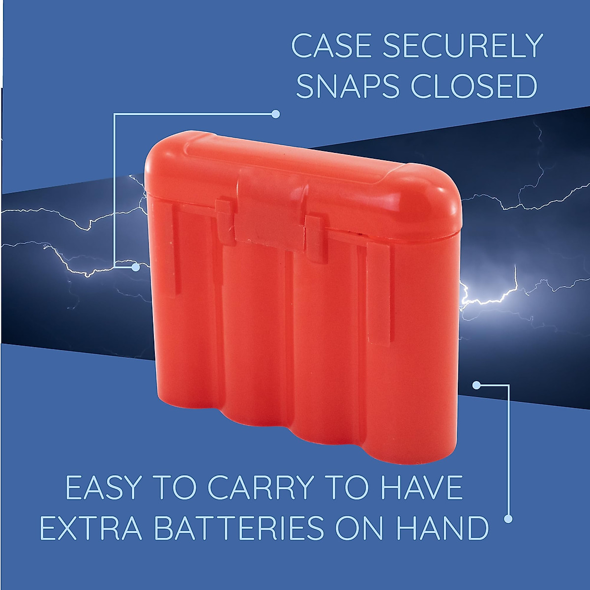 Powertron Batteries 3 Pack AA/AAA / CR123A Red Battery Holder Storage Cases