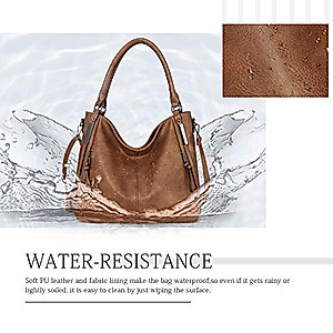 Large Purses for Women Shoulder Handbags Hobo Bags for Women (Brown)