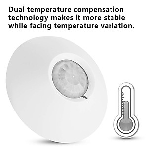 Infrared Motion Detector, Wired 12V Ceiling Infrared Detector, Low Noise, High Sensitivity, Anti-EMI Binary Pyroelectric Sensors, Wired Passive Infrared Detector