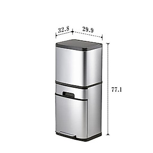 LYSLDH Recycling Kitchen Trash Can Double Dry Wet Separation Rubbish Bin Bathroom Storage Drawers