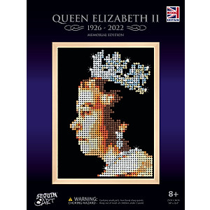 Sequin Art Queen Elizabeth II Special Memorial Edition, Sparkling Arts & Crafts Kit; Creative Crafts for Adults & Kids