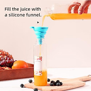 novelinks 30 Pcs 12oz Plastic Juice Empty Round Bottles with Caps, Bulk Reusable Clear Containers, Drink Beverage Containers with Black Tamper Proof Lids
