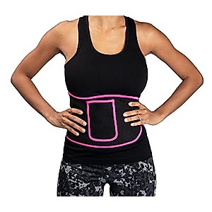 Mind Reader Waist Trainer Belt, Tummy Cincher for Exercise, Slimming Stomach Shaper for Men and Women, Sport Girdle, Neoprene, 30 in., Small, Pink