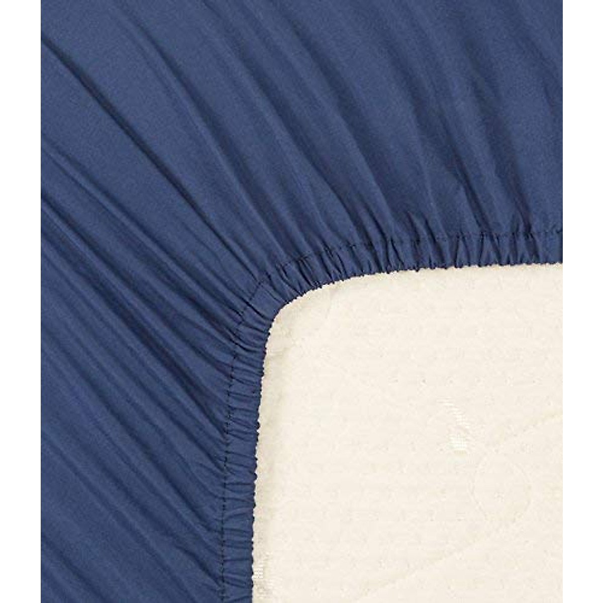 TILLYOU Fitted Crib Sheet Set 2 Pack - Super Soft Toddler Bed Sheets for Standard Crib and Toddler Mattresses, 28"x52"x8", Navy & Stone Blue