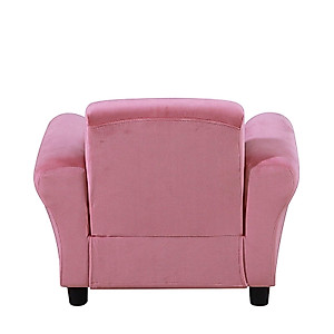 Getifun Single Kids Sofa Chair, Toddler Upholstered Sofa Couch with Wooden Frame and Velvet for Girls & Boys (Pink)