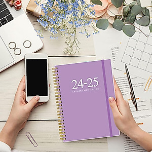 2024-2025 Appointment Book & Planner - A5 2024-25 Daily Hourly Planner from July 2024 - June 2025, Weekly Appointment Book with 30-Minute Interval, Medium 6.4" x 8.5", Purple