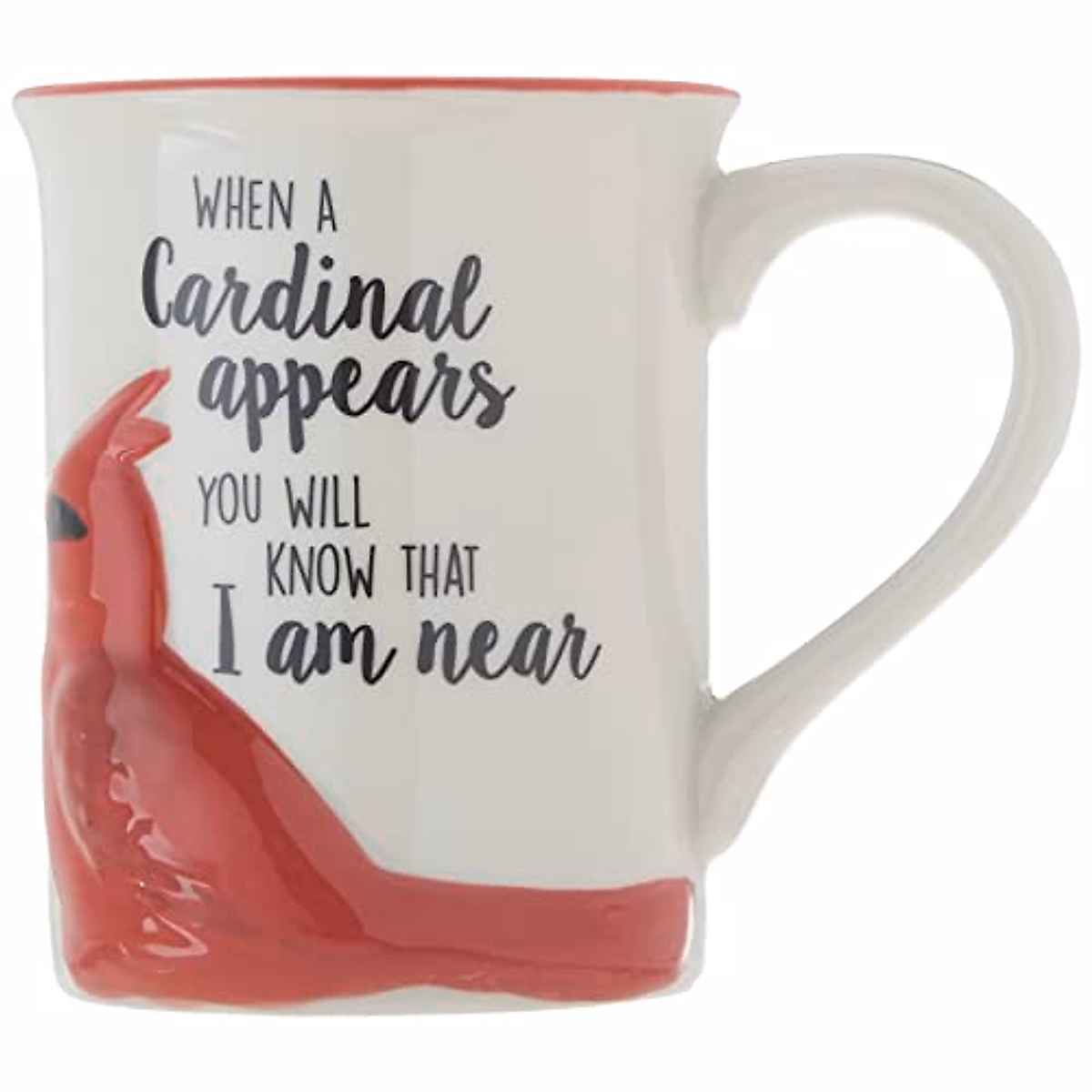 Enesco Our Name is Mud Bereavement Comforting Cardinal Always Near Sculpted Coffee Mug, 1 Count (Pack of 1), Multicolor