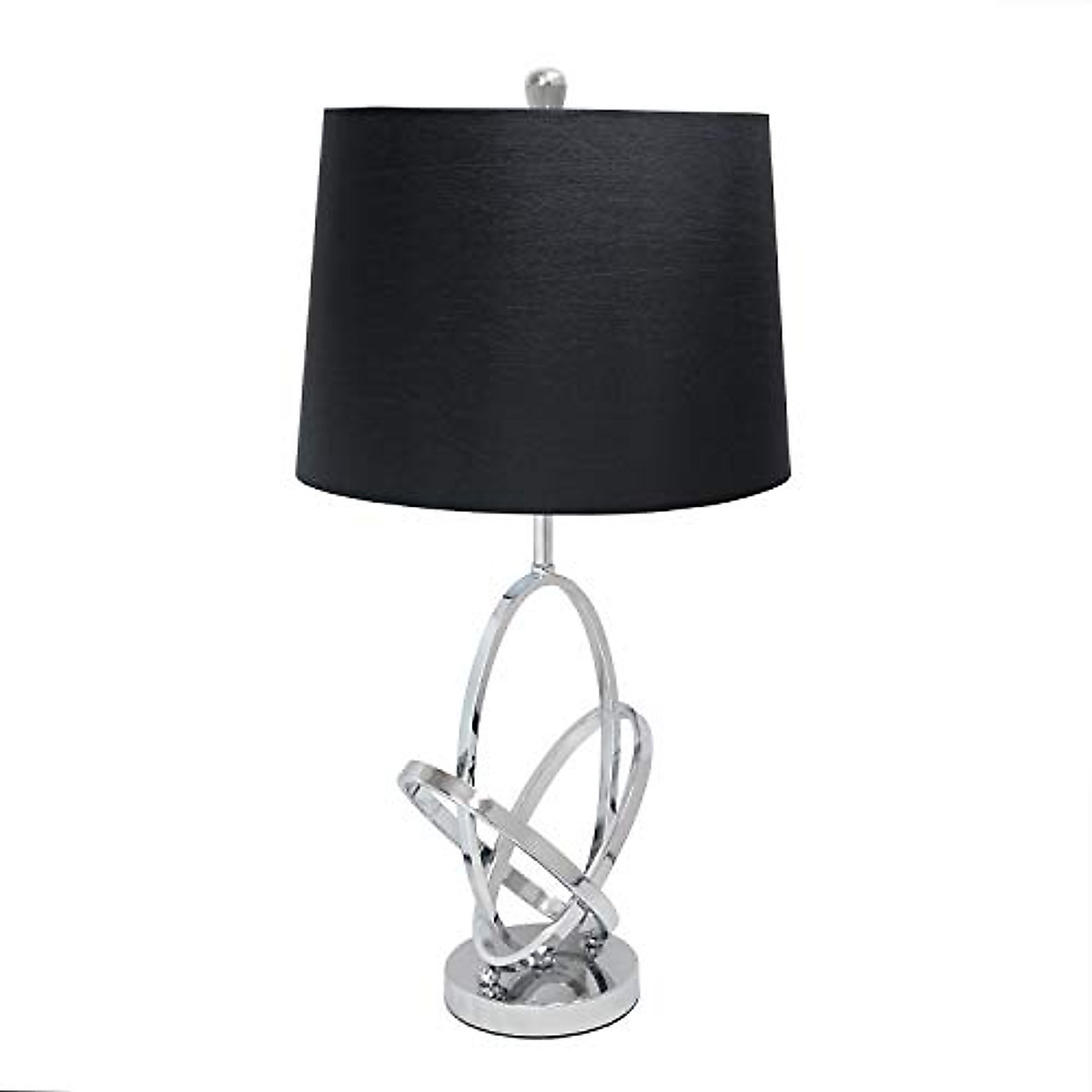 Elegant Designs LT1006-CHR Mod Art Polished Chrome Table Lamp with Black Shade