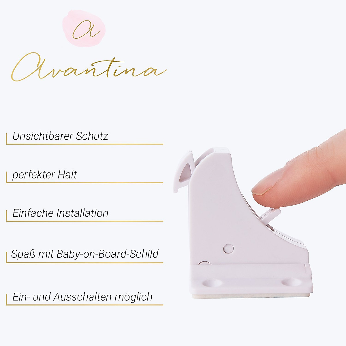 Avantina Cabinet Locks Child Safety I 8X Magnetic Cabinet Locks I Baby Proofing and Easy to Install I for Cabinets and Drawers