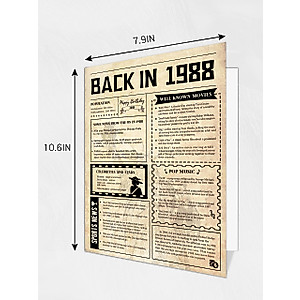 Smnwinsl 1988 Large Birthday Cards, 36th Birthday Gifts for Men and Women, His/Her 36th Birthday Decorations, Husband Wife 36th Birthday Party Table Decorations