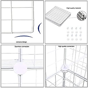C&AHOME Wire Cube Storage, 9-Cube Organizer Metal, Wire C Grids Storage, Storage Bins Shelf, Modular Bookshelf, Closet Cabinet Ideal for Home, Living Room, Office 36.6”L x 12.4”W x 48.4”H White