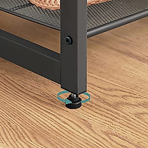 SONGMICS Shoe Rack, 2-Tier Stackable Shoe Storage Shelf, Flat or Angled Shoe Organizer, Metal Shoe Tower Stand for Closet Entryway, Grey 12.1 x 36.4 x 16.5 Inches