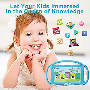 Kids Tablet 7inch Android Toddler Tablet 32GB Tablet APP Preinstalled & Parent Control Learning Education Tablet WiFi Camera Kid-Proof Case with Handle,Netflix YouTube Ages 3-14