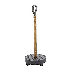 Mud Pie Paper Towel Holder, Black, 15 1/4" x 5 1/2" Dia