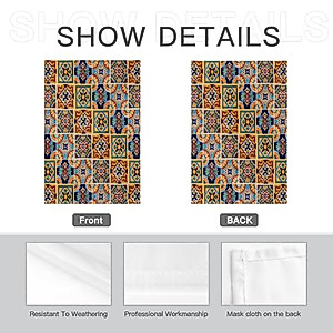 Double-sided garden flag Mexican Talavera Tiles Boho Print Outdoor Flag Garden Flag Yard Outdoor Decoration （12×18in）.