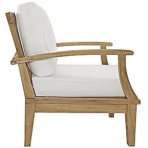 Modway EEI-1475-NAT-WHI-SET Marina Premium Grade A Teak Wood Outdoor Patio Furniture Set, 3 Piece, Natural White