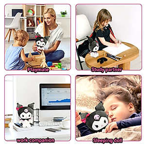 Kawaii Anime Plush Doll 10", Cartoon Stuffed Animal Figure Pillow Toy,Super Cute Plushies Gift for Girls Teens Fans Birthday Decoration (Black Kuro)