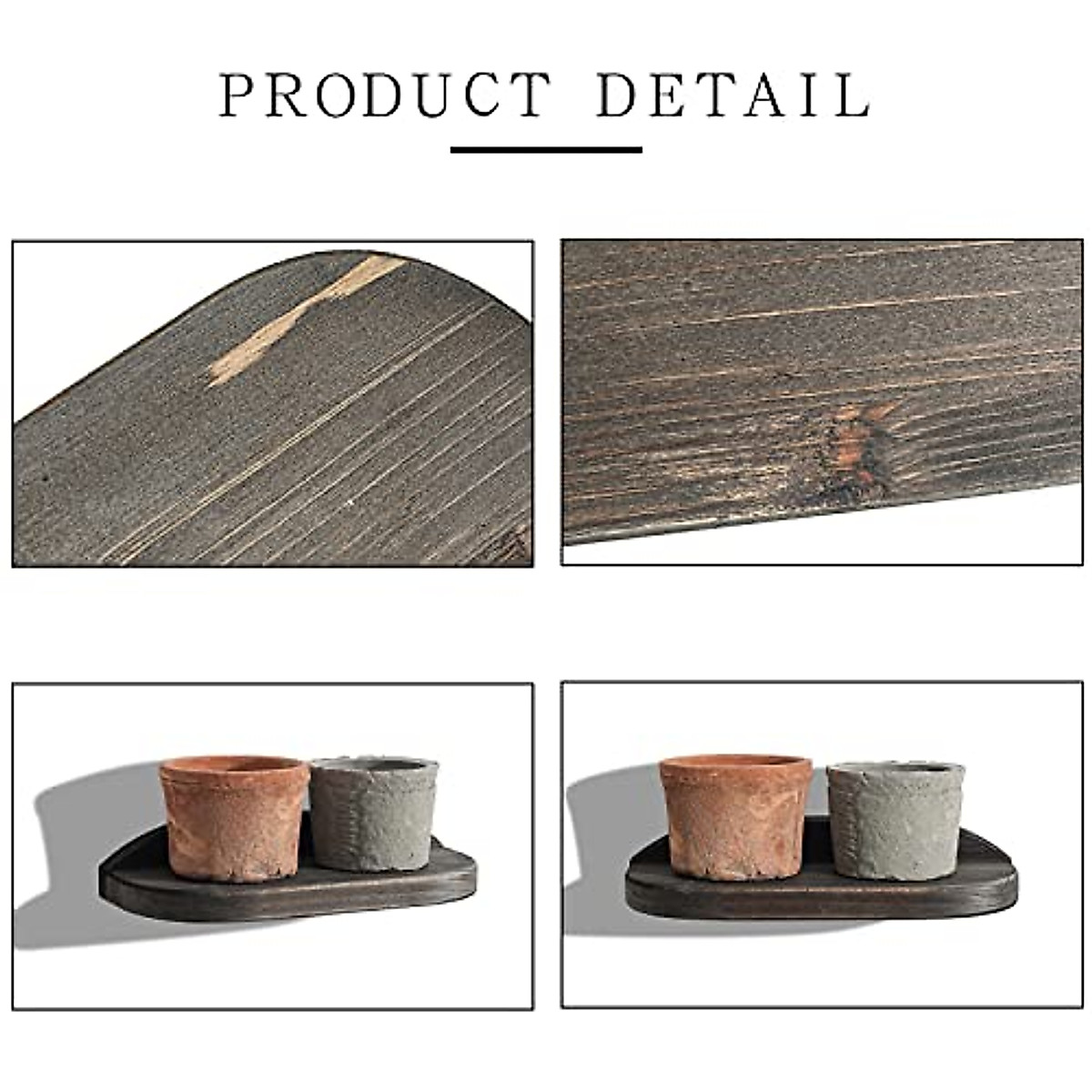 Freezing point Small Floating Shelves for Wall Set of 2 Semicircle Wood Trapezoid 10×4Inch Mini Wall Shelf Decor Plant Display Mounted Kitchen Bathroom Bedroom Corner Decorative Storage Tiny Stand