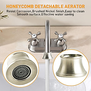 Faucet Aerator Compatible with Moen 116618BN, Faucet Parts High Flow Sink Aerator Replacement for Shower Bathroom Kitchen 2.2 Gallon Per Minute,Brushed Nickel Finish