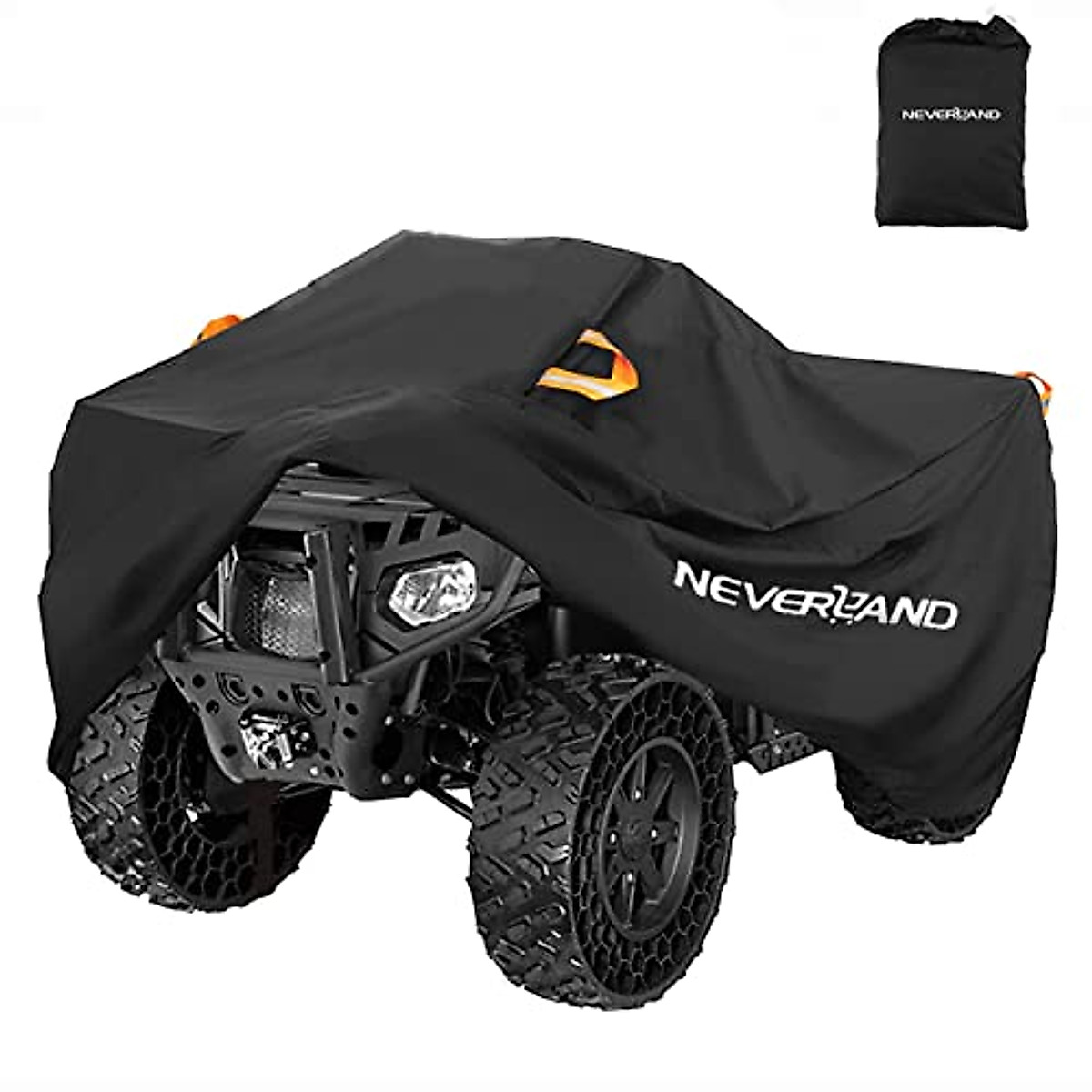 NEVERLAND ATV Cover Waterproof Heavy Duty 4 Wheeler Cover Quad Cover All Season Weather Proof Outdoor UV Protection for Polaris Kawasaki Yamaha Suzuki Honda (Black Large)