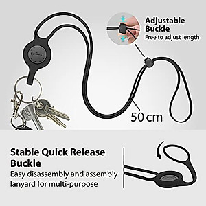 【Bone】 Universal Phone Lanyard for Around The Neck, Adjustable Silicone Neck Phone Holder, Cell Phone Lanyard Holder Compatible with iPhone 13 pro max &Most Smartphones 4.7"-7.2" (Black)