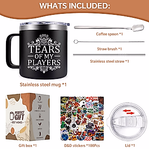 Fufendio Dungeons and Dragons Gifts for Men Women - Tears of My Players Mug 14oz - Dnd Gifts for Brother Friend - Dungeons and Dragons Christmas Gifts Ideas - Dungeon Master Gifts