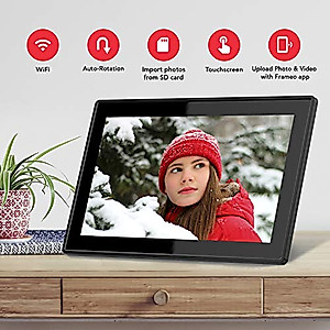 Feelcare 15.6 Inch 16GB WiFi Picture Frame with FHD 1920x1080 IPS Display,Touch Screen,Send Photos or Small Videos from Anywhere in The World, Wall Mountable, Portrait and Landscape(Black)