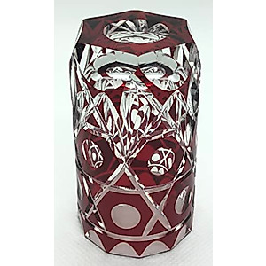 (Creative Series) Tamakiko Hexagonal Basket Shot Glass, Kiriko Glass, Shot Glass, Straight in Paulownia Box, Kiriko Workshop, Promitsu Made in Japan, Independent Kiriko Artist Mitsuki Saito