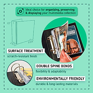 DJOIS by Tarifold - CD & DVD 2-Ring Binder - Durable CD & DVD Storage - Durable Material - A5 Size - Holds 25 Sleeves - Pack of 4 - Space-Saving - Made in Denmark - Black