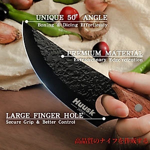 Huusk Collectible Knives Upgraded Chef Knife & Classic Chef Knife with Leather Sheath and Gift Box