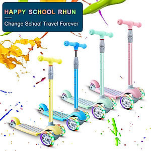 67i Scooters for Kids 2+ Year Old, Kids Scooter 3 Wheel, Toddler Scooter with Lean-to-Steer System and 4 Height-Adjustable Handlebar (Pink)