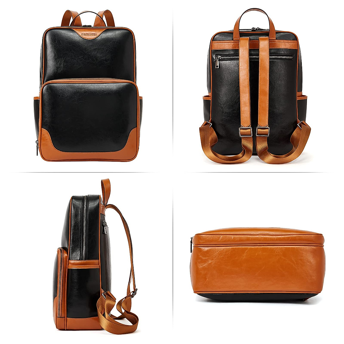 BOSTANTEN Genuine Leather 15.6 inch Laptop Backpack for Women Computer Bag College Casual Backpack