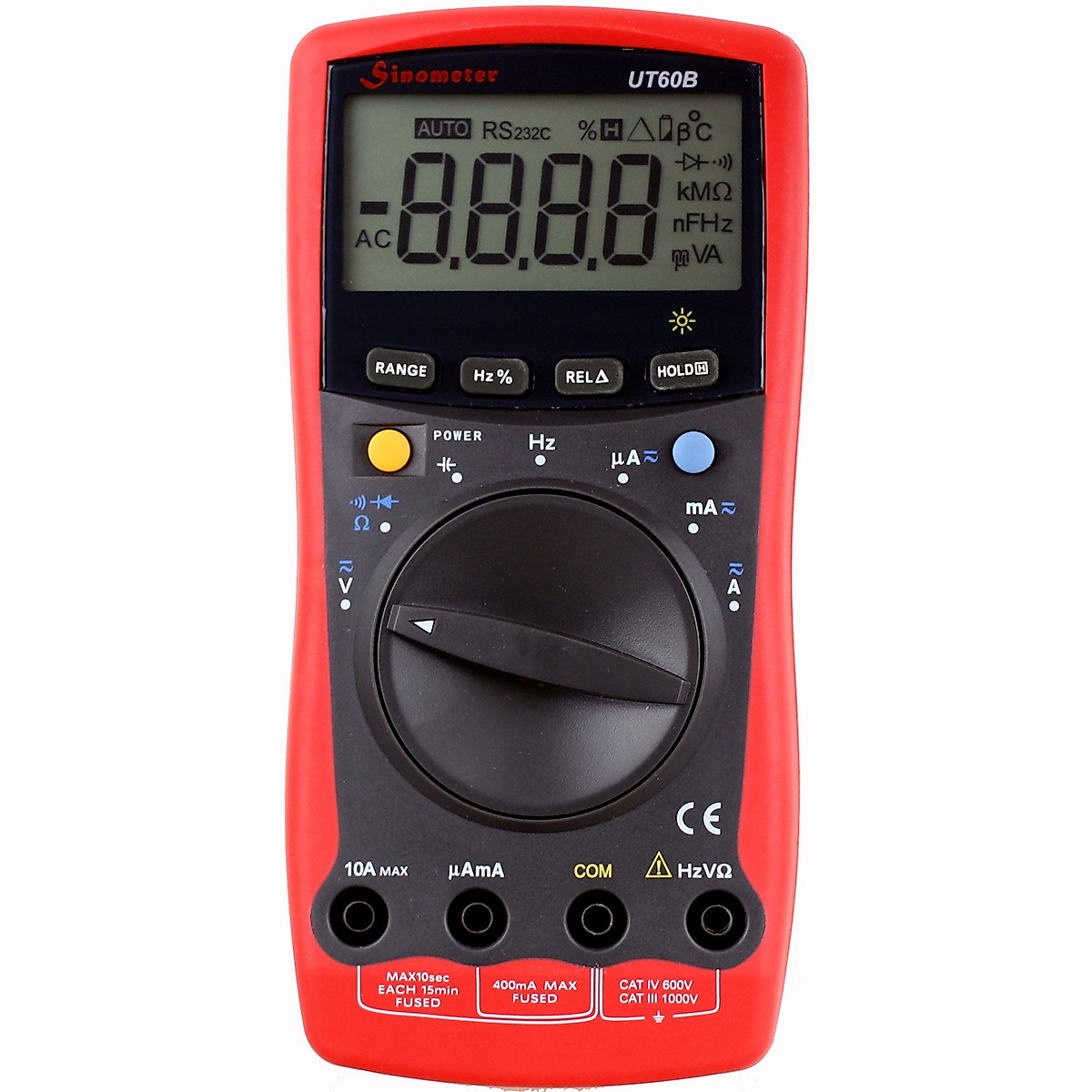 Uni-Trend UT60B Auto ranging Multimeter with Both AC/DC Current @10A ,3 3/4 Digits for Higher accuracy, Capacitance and Frequency Test, Sinometer OEM