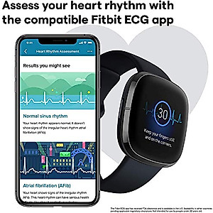 Fitbit Sense Health & Fitness Smartwatch W/ GPS, Bluetooth Call/Text, Heart Rate SpO2, ECG, Skin Temperature & Stress Sensing (S & L Bands, 90 Day Premium Included) International Version (Graphite)
